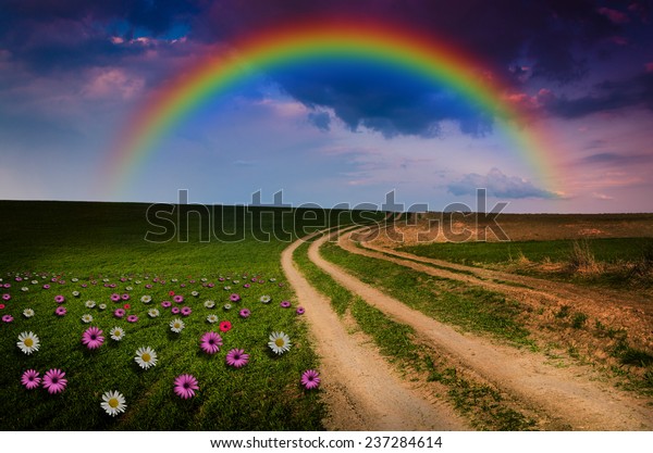 Rainbow Night Elements This Image Furnished Stock Photo (Edit Now ...
