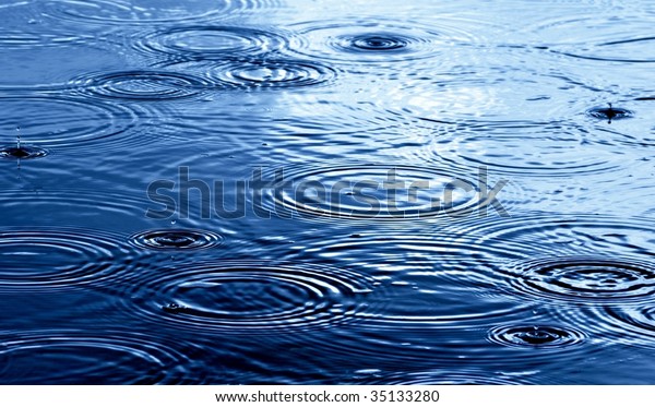 Raindrops On Water Surface Stock Photo 35133280 | Shutterstock