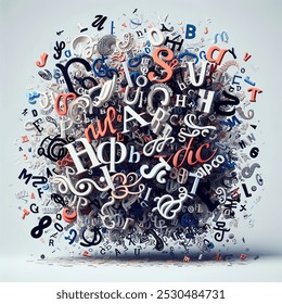 Many Different Alphabet Letters Characters Flying AI-generated image ...
