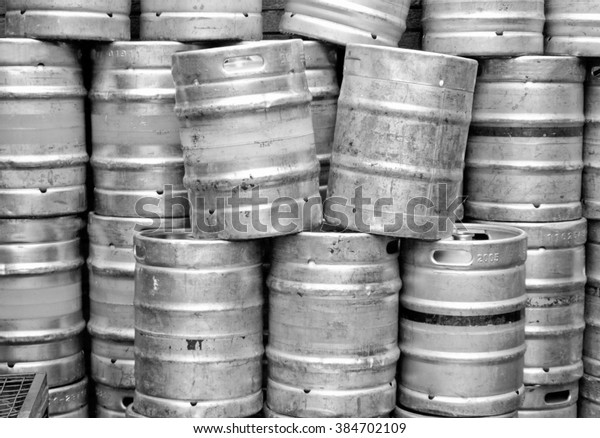 Range Stacked Beer Casks Kegs Black Stock Photo (Edit Now) 384702109