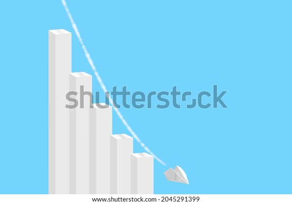 Rapidly Falling Bar Graph Paper Airplane Stock Photo 2045291399 ...