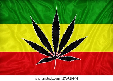Rasta Flag Cannabis Leaf On Rastafarian Stock Illustration 737201188 ...