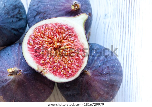 Raw Halved Fig Fruit Macro Close Stock Photo 1816729979 | Shutterstock