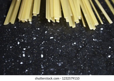 Raw Pasta Spaghetti Horizontally On Stone Stock Photo (Edit Now) 1232579122