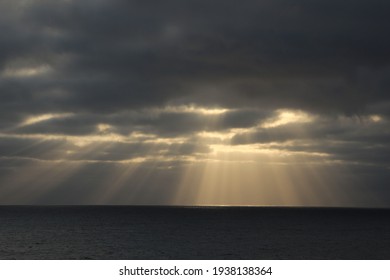 Rays Sunshine Stream Through Clouds Above Stock Photo 1938138364 ...