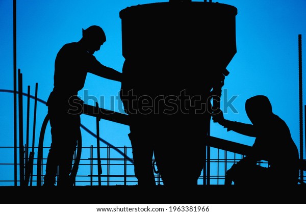 Real Construction Workers Working On High Stock Photo 1963381966 ...