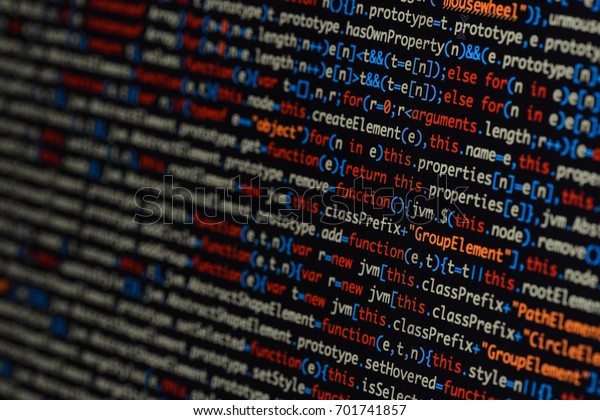 Real Java Script Code Developing Screen Stock Photo 701741857 ...