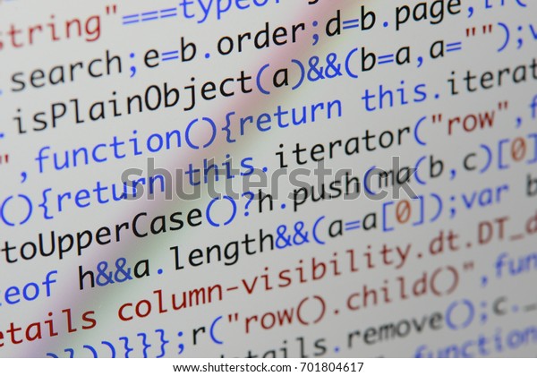 Real Java Script Code Developing Screen Stock Photo 701804617 ...