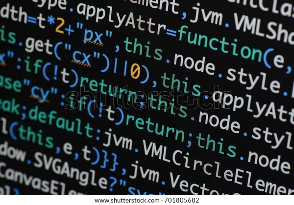 Real Java Script Code Developing Screen Stock Photo 701805682 ...