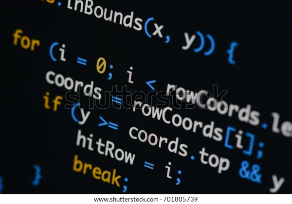Real Java Script Code Developing Screen Stock Photo 701805739 ...