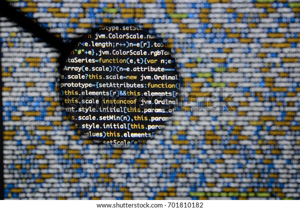 Real Java Script Code Developing Screen Stock Photo 701810182 ...