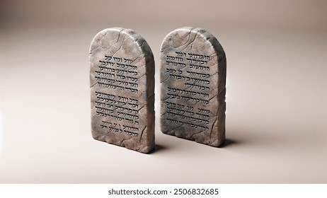 Ten Commandments Tablets Minimalist Modern Flat AI-generated image ...