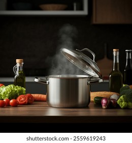 Realistic Pot Opened While Cooking Steam AI-generated image 2559619543 ...