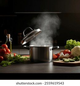 Realistic Pot Opened While Cooking Steam AI-generated image 2559619243 ...
