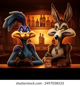 Realistic Road Runner Wile E Coyote AI-generated image 2497038081 ...