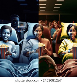 Split Screen Image Child Hospital Setting AI-generated image 2453089873 | Shutterstock