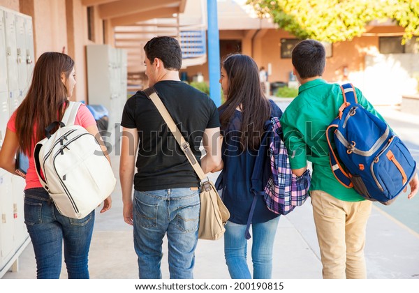 Rear View Bunch High School Students Stock Photo (Edit Now) 200190815