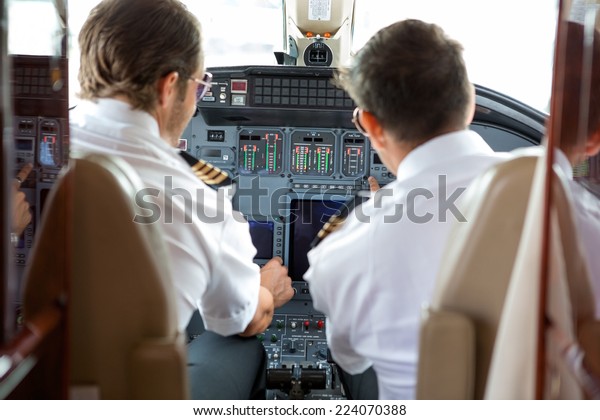 Rear View Pilot Copilot Operating Controls Stock Photo 224070388 ...