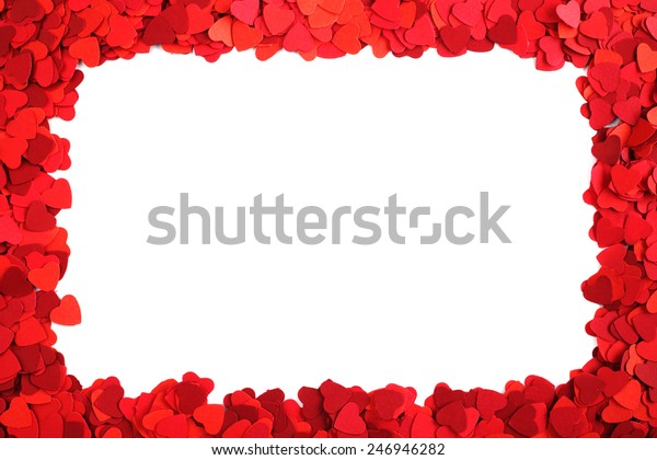 Rectangle Frame Made Paper Hearts Isolated Stock Photo (Edit Now) 246946282