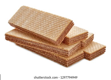 Стоковая фотография 1297852960: Pile Rectangle Shaped Wafer Biscuits ...