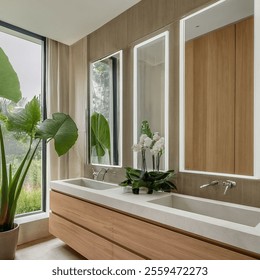 Public Restroom Front View Perspective Bright AI-generated image ...
