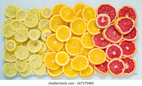 Rectangular Platter Filled Lemon Orange Grapefruit Stock Photo ...