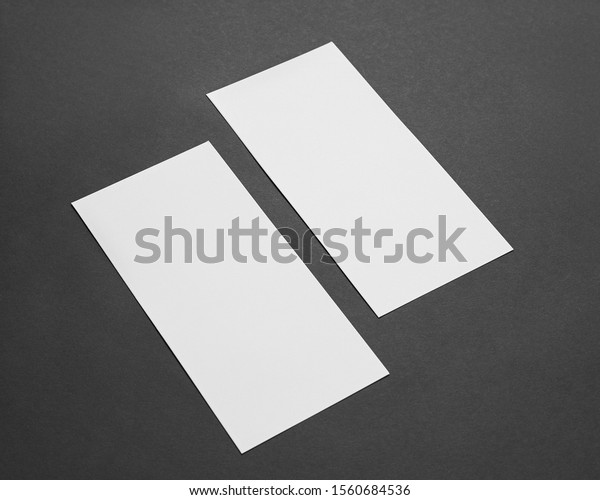 Rectangular Postcard Mockup On Black Paper Stock Photo 1560684536 ...