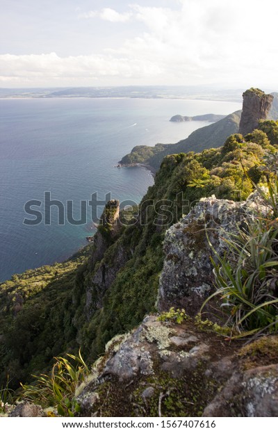 Rectangular Rock Formation Native Trees Steep Stock Photo 1567407616 ...