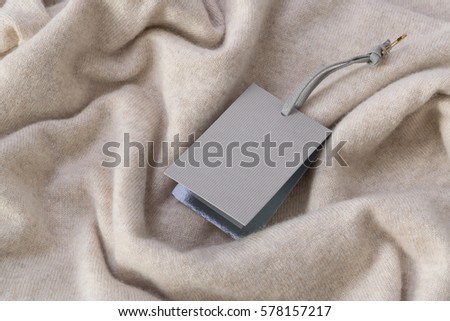 Rectangular Tag On Beige Cashmere Sweater Stock Photo (Edit Now ...