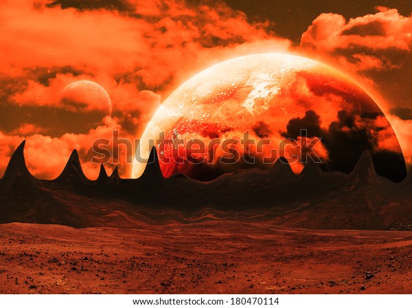 Red Alien Landscape Elements This Image Stock Photo (Edit Now) 180470114