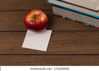 Arrangement Leaves Apple White Paper On Stock Photo 600050297 ...