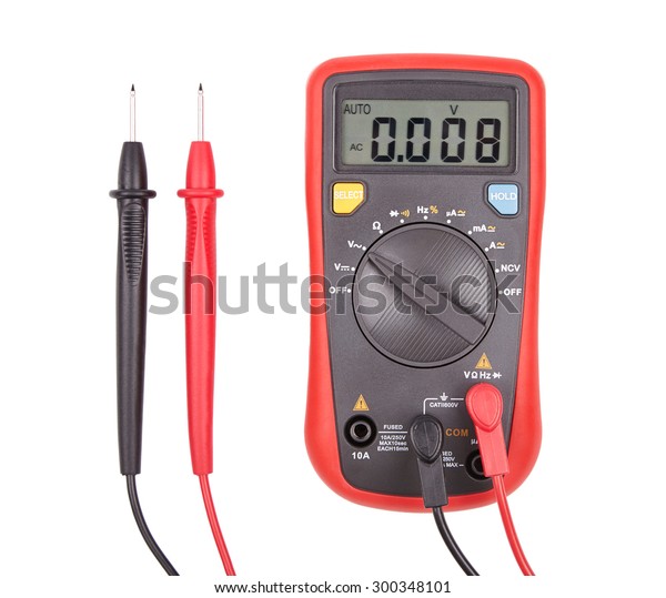 Red Automatic Multimeter Measuring Device Isolated Stock Photo ...