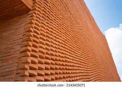 Red Brick Wall Ceiling Background Texture Stock Photo 2143435071 ...