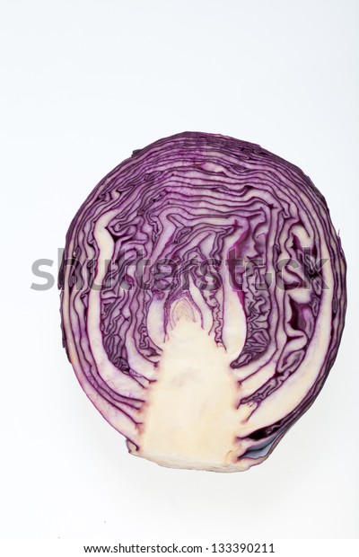 Red Cabbage Cross Section On White Stock Photo 133390211 | Shutterstock