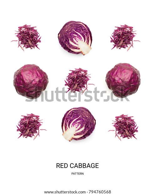 Red Cabbage Pattern Isolated Top View Stock Photo 794760568 | Shutterstock