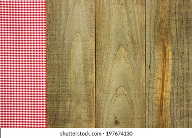 Red Checkered Gingham Border Rustic Wooden Stock Photo 197674130 ...