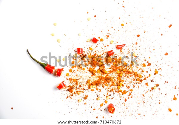 Red Chili Exploded Into Small Pieces Stock Photo 713470672 | Shutterstock
