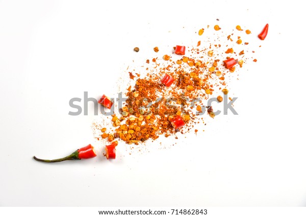 Red Chili Exploded Into Small Pieces Stock Photo 714862843 | Shutterstock