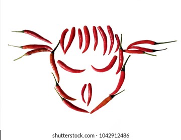 Red Chilli Isolate On White Face Stock Photo 1042912486 | Shutterstock