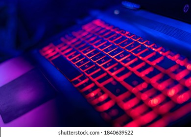 Red Computer Keyboard Without Hands Hacked Stock Photo 1840639522 ...