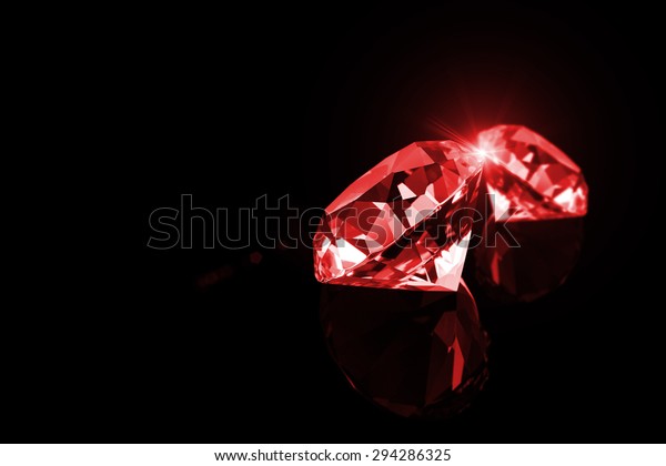 Photo de stock Red Diamond Light Reflections On Black 294286325 ...