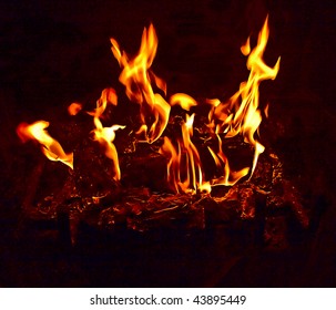 Red Fire Flames Hell Against Black Stock Photo 43895449 | Shutterstock