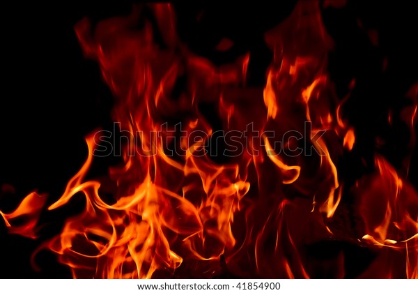 Red Fire Flames Hell Against Black Stock Photo (Edit Now) 41854900
