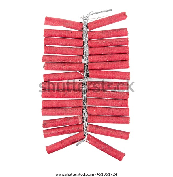 Red Firecrackers String Isolated On White Stock Photo (Edit Now) 451851724