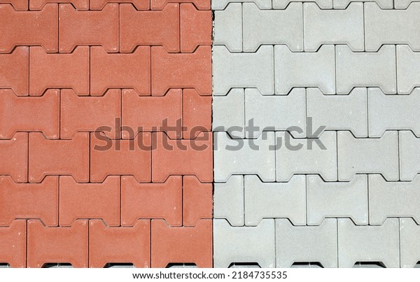 Red Gray Interlocking Concrete Paver Blocks Stock Photo 2184735535 ...