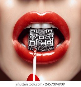 Red Lip Bites Qr Code Candy AI-generated image 2457394711 | Shutterstock