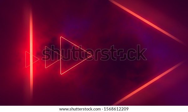 Red Neon Triangles Clouds Stock Photo (Edit Now) 1568612209