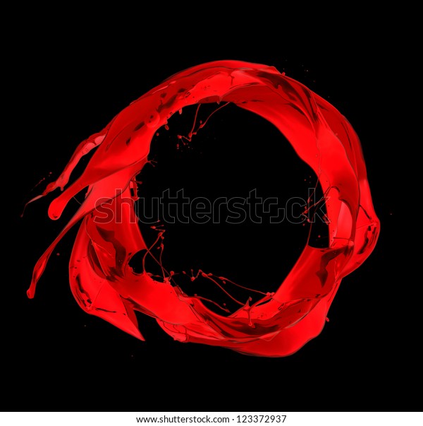 Red Paint Splashes Circle Isolated On Stock Photo (Edit Now) 123372937