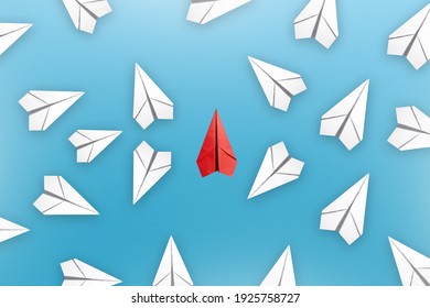 Red Paper Plane Changing Direction White Stock Photo 1925758727 ...