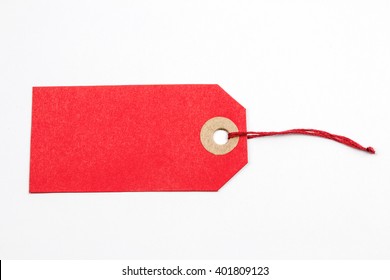 Empty Red Label Price Tag Cord Stock Photo (Edit Now) 133674434